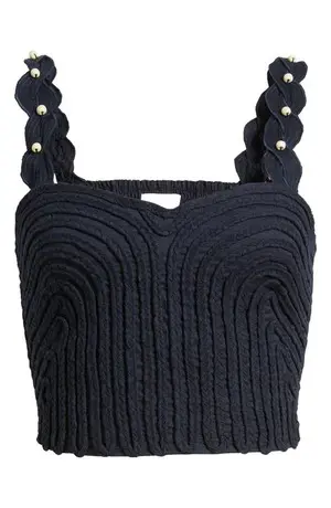 CIEBON Atalia Braid Detail Cotton Tank