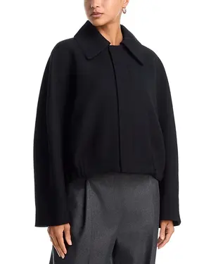 Victoria Beckham Arden Wool Bomber Jacket - Black