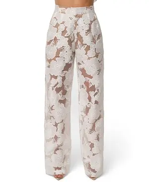 JLUXLABEL Organza Floral Lace Pants