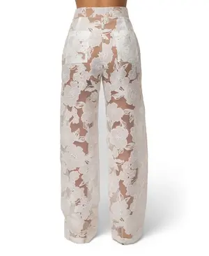 JLUXLABEL Organza Floral Lace Pants