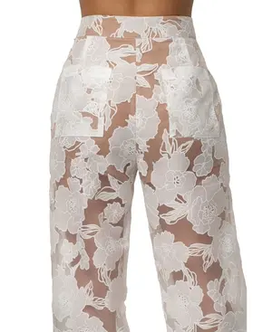 JLUXLABEL Organza Floral Lace Pants