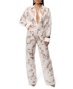 JLUXLABEL Organza Floral Lace Pants