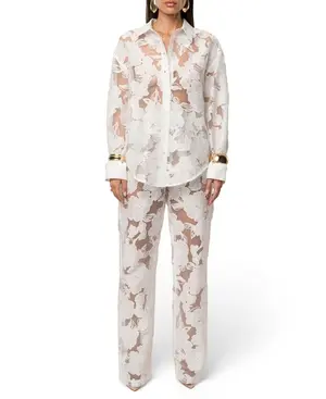 JLUXLABEL Organza Floral Lace Pants