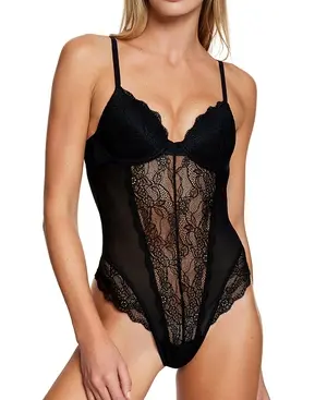 Pepper Lace Lift Up Teddy - Black