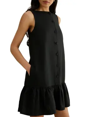 HOBBS LONDON Ilana Linen Dress With Ruffled Hem