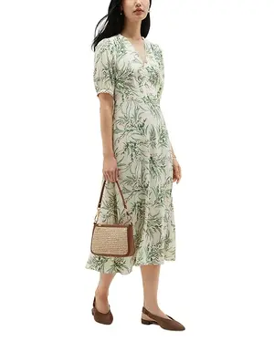 HOBBS LONDON Florentina Floral Print Midi Dress - Ivory Multi
