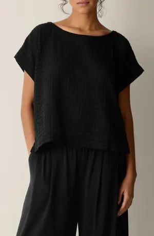 Eileen Fisher Ballet Neck Boxy Top