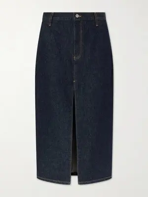 Khaite Anden Denim Midi Skirt - Blue
