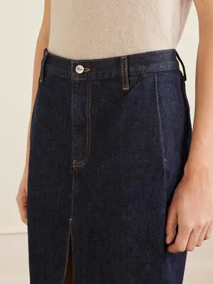 Khaite Anden Denim Midi Skirt - Blue