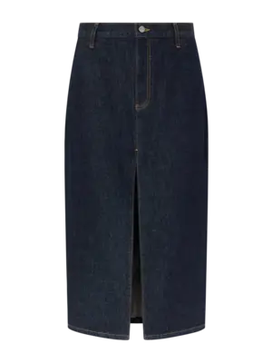 Khaite Anden Denim Midi Skirt - Blue
