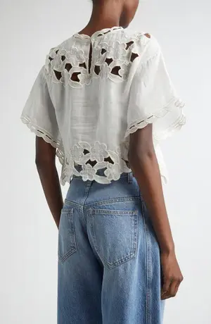Isabel Marant Étoile Relda Crop Eyelet Top