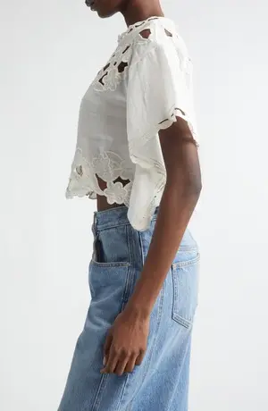Isabel Marant Étoile Relda Crop Eyelet Top