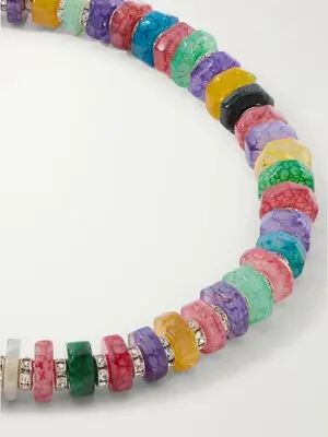 JULIETTA Mira Rhodium-plated Stone Beaded Necklace