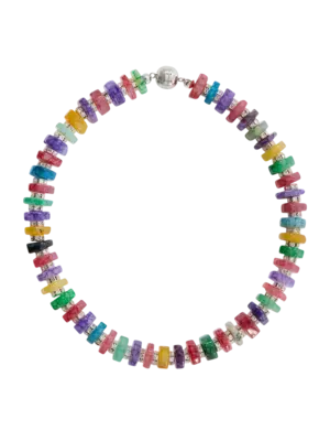 JULIETTA Mira Rhodium-plated Stone Beaded Necklace - Multi