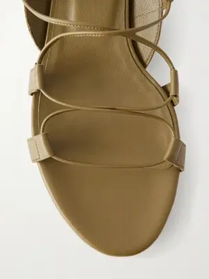 JAMIE HALLER Sparta Lace-up Leather Sandals - Green