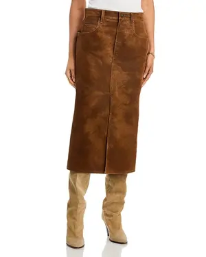 Isabel Marant Étoile Bisane Faux Leather Midi Skirt - Brown