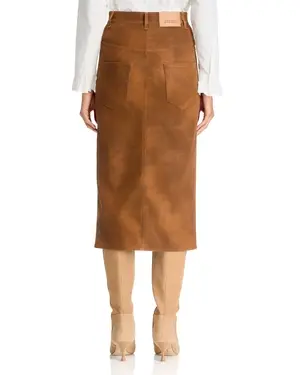 Isabel Marant Étoile Bisane Faux Leather Midi Skirt