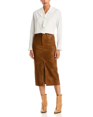 Isabel Marant Étoile Bisane Faux Leather Midi Skirt - Brown
