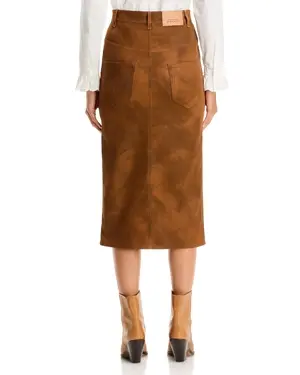 Isabel Marant Étoile Bisane Faux Leather Midi Skirt - Brown