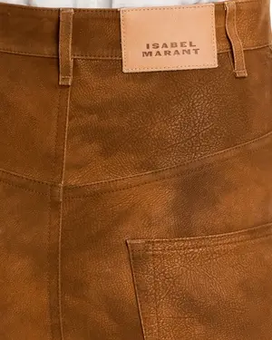 Isabel Marant Étoile Bisane Faux Leather Midi Skirt - Brown