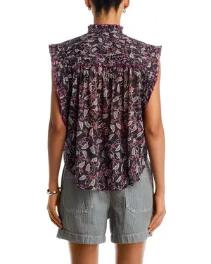 Isabel Marant Étoile Floral Print Blouse - Black/raspberry