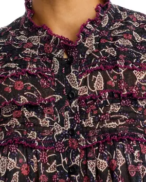 Isabel Marant Étoile Floral Print Blouse - Black/raspberry