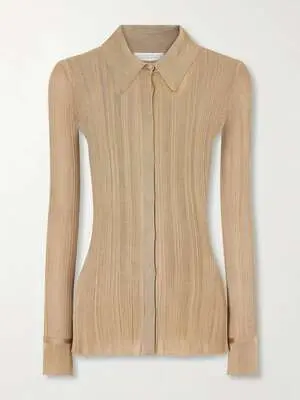 Gabriela Hearst Tamar Ribbed Silk Shirt