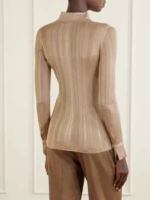 Gabriela Hearst Tamar Ribbed Silk Shirt