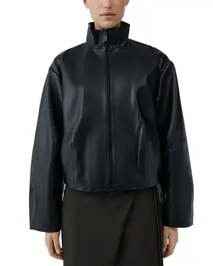 ST. AGNI Coco Leather Zip-up Jacket