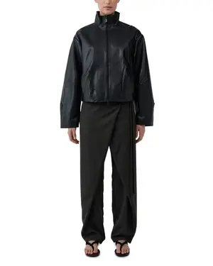 ST. AGNI Coco Leather Zip-up Jacket