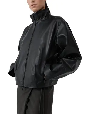 ST. AGNI Coco Leather Zip-up Jacket