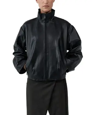 ST. AGNI Coco Leather Zip-up Jacket