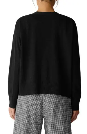 Eileen Fisher Organic Linen & Cotton V-neck Cardigan