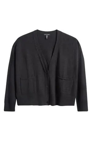 Eileen Fisher Organic Linen & Cotton V-neck Cardigan