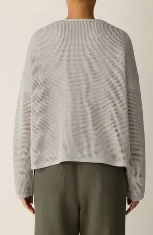 Eileen Fisher V-neck Open Knit Sweater