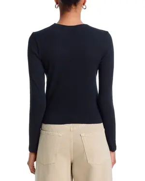 MOTHER The Long Sleeve Itty Bitty Crop Tee - Black