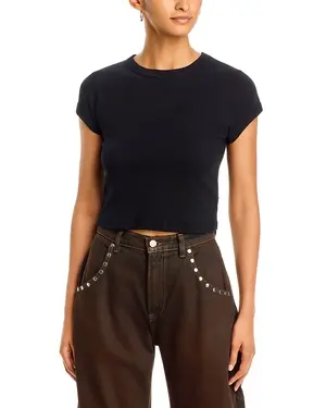 MOTHER The Itty Bitty Ringer Tee - Black