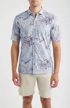 Tori Richard Octopuss Notched Collar Cotton Lawn Shirt - Chambray