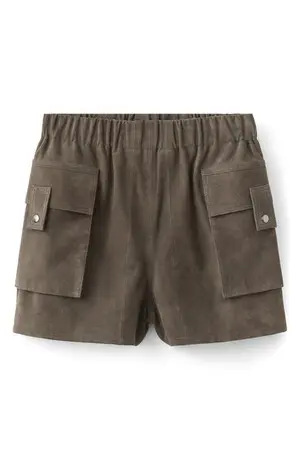Mango Suede Shorts - Grey