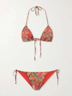 Etro Paisley-print Triangle Bikini