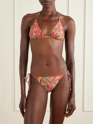 Etro Paisley-print Triangle Bikini - Red