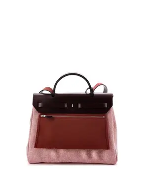 Hermès 31 Herbag Zip Criss Viking Toile And Leather - Red