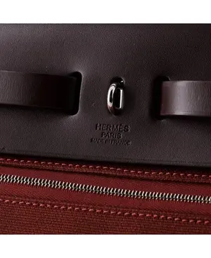 Hermès 31 Herbag Zip Criss Viking Toile And Leather - Red