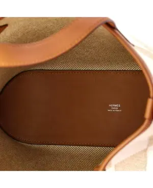 Hermès 27 Cabas H En Biais Tote Canvas With Leather - Brown