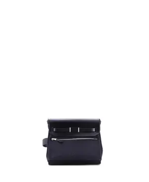 Hermès 20 Herbag Zip Toile And Leather - Black