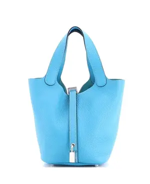 Hermès Pm Picotin Lock Bag Clemence - Blue