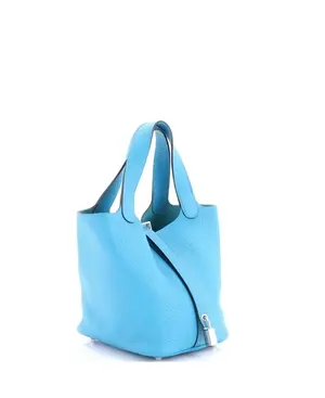 Hermès Pm Picotin Lock Bag Clemence - Blue