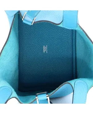 Hermès Pm Picotin Lock Bag Clemence - Blue