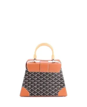Goyard Pm Saigon Top Handle Bag Coated Canvas With Leather - Brown