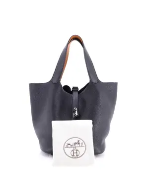 Hermès Gm Eclat Picotin Lock Bag Clemence - Black